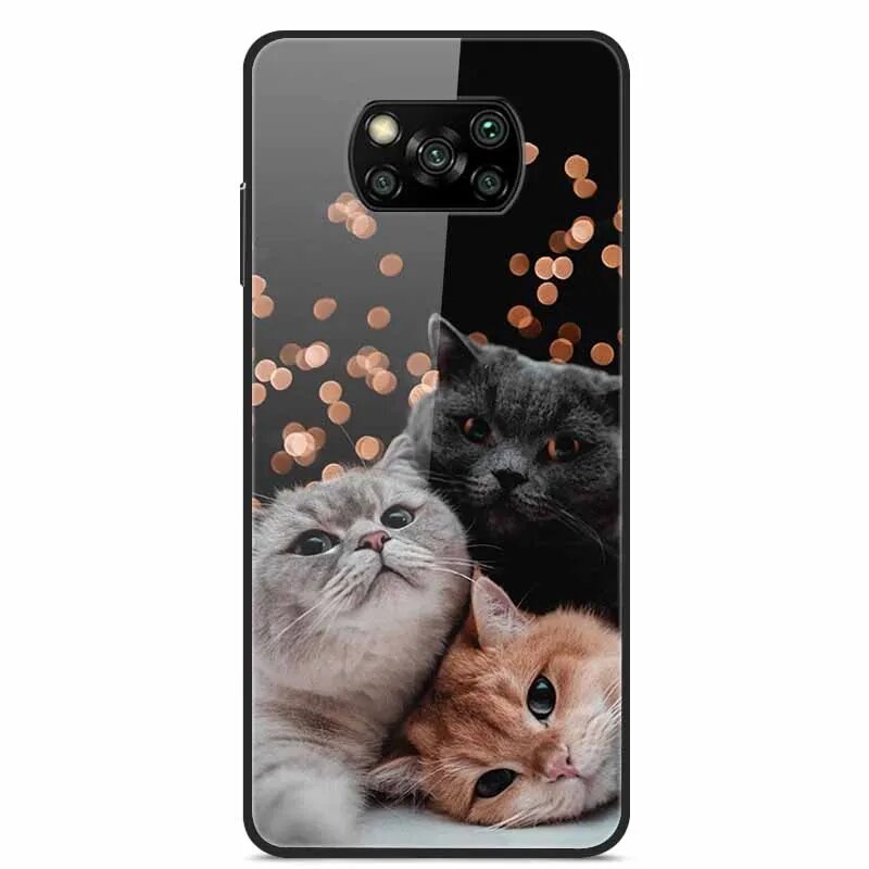 Чехол для телефона Xiaomi Poco X3 NFC Чехлы Стеклянная жесткая задняя крышка Черный, 31, Poco X3 Pro