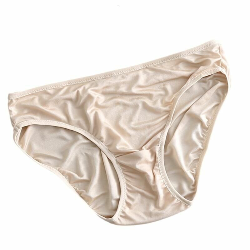 Шелковые трусики для женщин, Верблюжий цвет - L