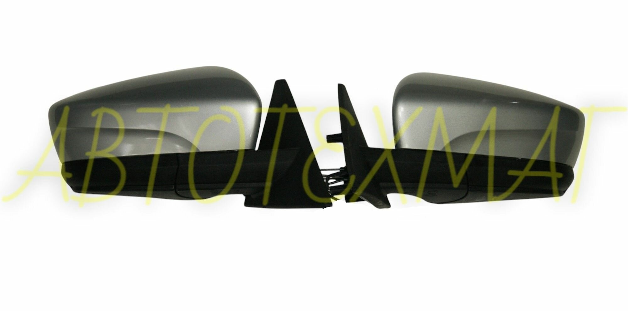 Комплект боковых зеркал для ВАЗ 2110-2171, Приора, адаптированных в корпусе Гранта тросовый привод, цвет Снежная королева (690).