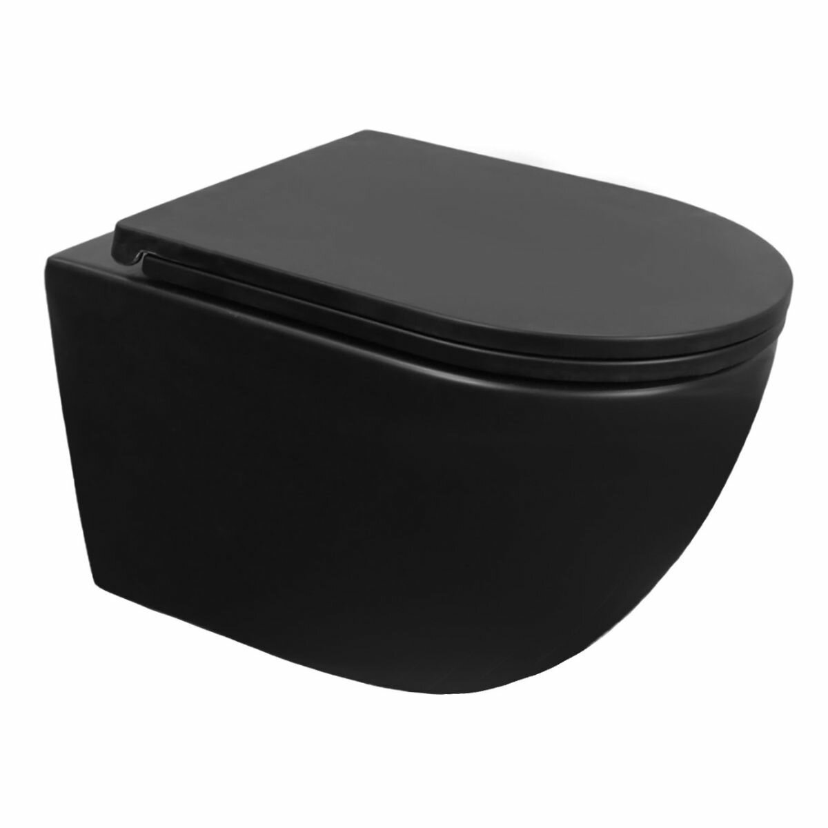 Унитаз подвесной торнадо безободковый с быстросъемным сиденьем микролифт Azario Ines Black AZ-W03-SB