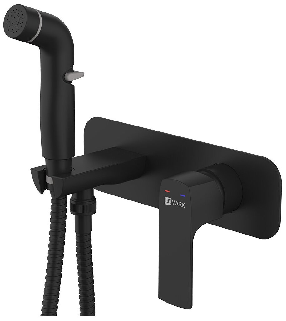 Смеситель Lemark Ursus LM7220BL с гигиеническим душем, встраиваемый