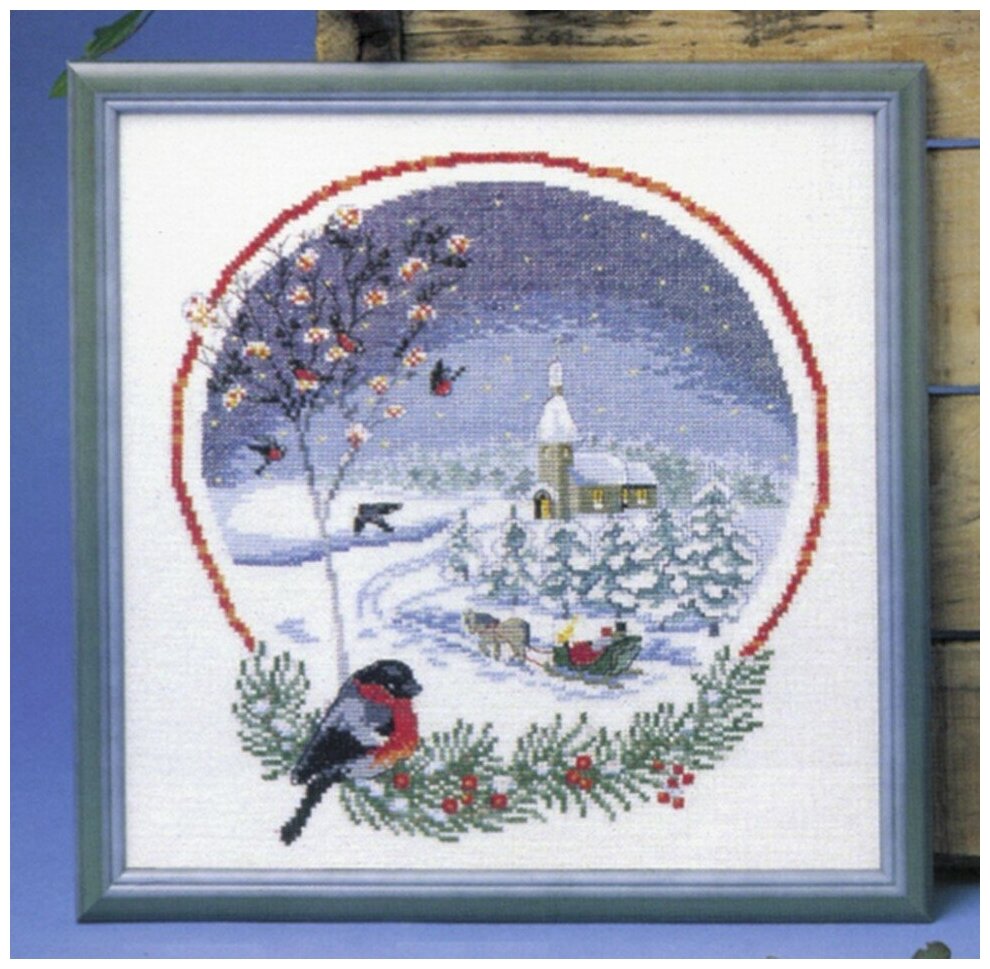 Набор для вышивания Oehlenschlager #76118 Снегири, Счетный крест, 31 x 31 см