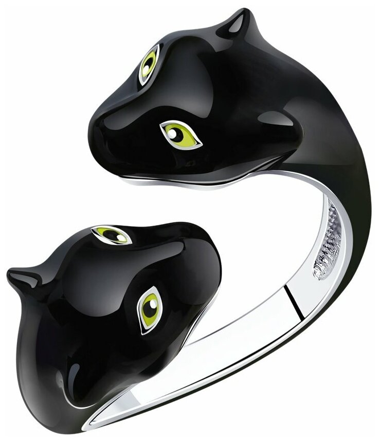 Кольцо, серебро, 925 проба, родирование, эмаль