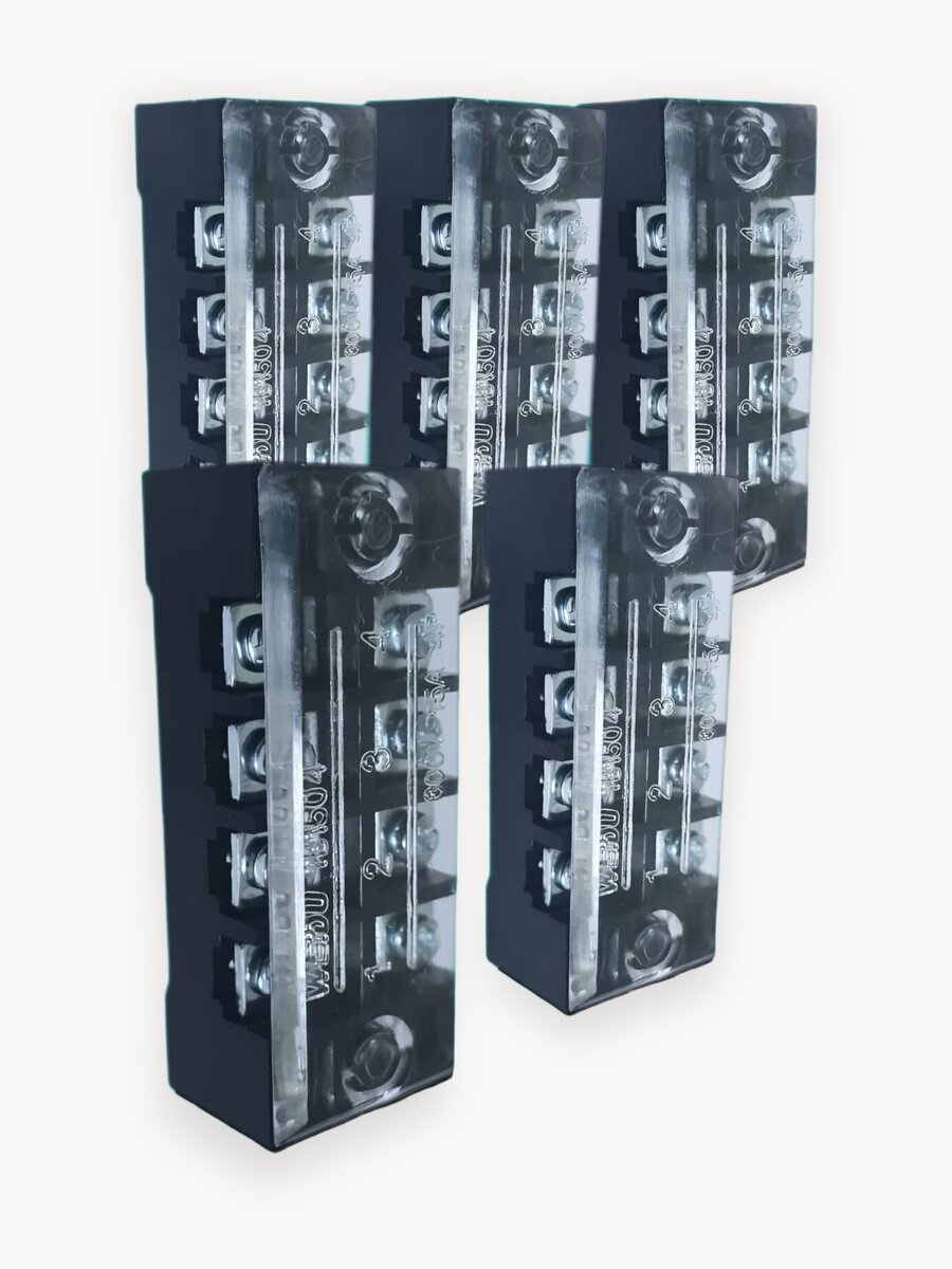 Клеммник ТВ 1506, металлический, 6 контактов, с крышкой, 5шт