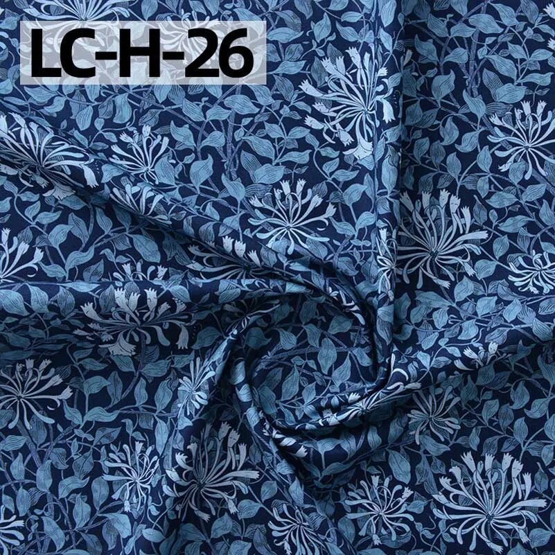 Ткань William Morris синяя хлопковая для рукоделия 0,5 м Голубой, LCH 26