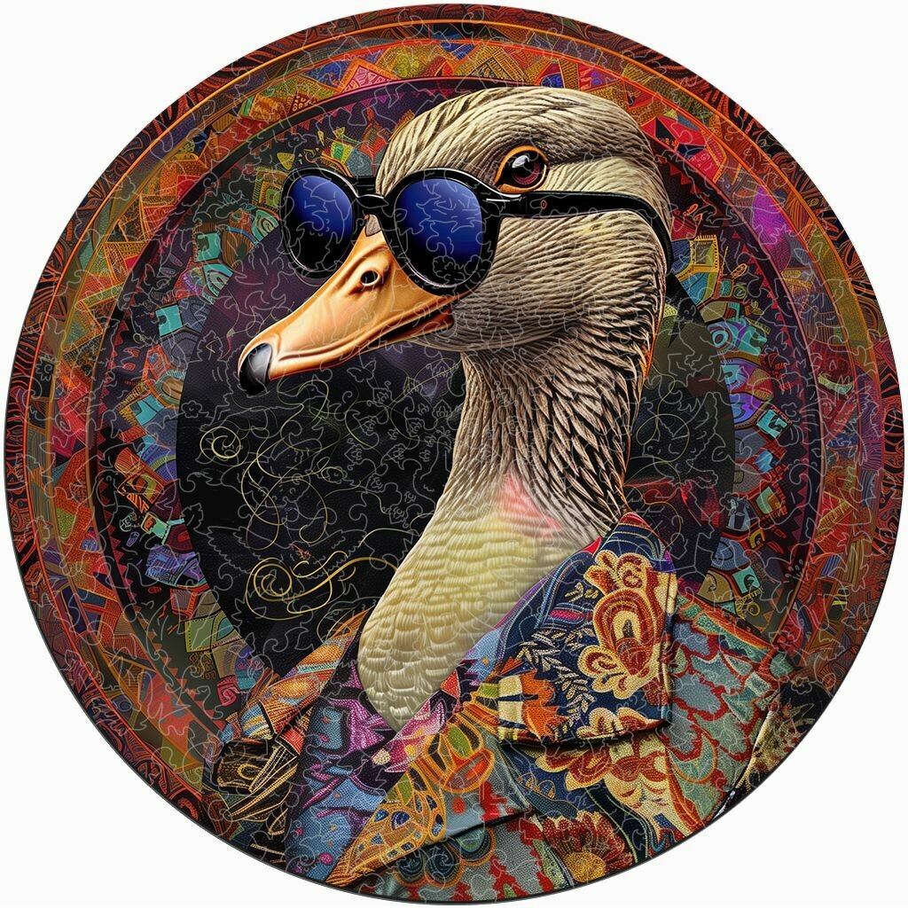 Деревянный пазл BoberBox "Мандала Брутальный Гусь", 210 деталей