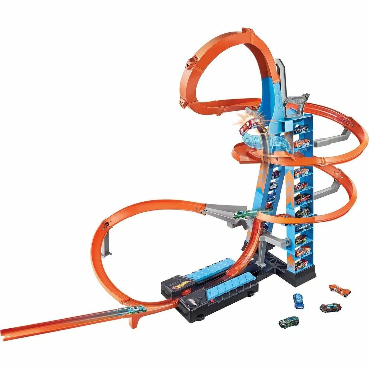 Трек Hot Wheels Sky Crash Tower GJM76 голубой