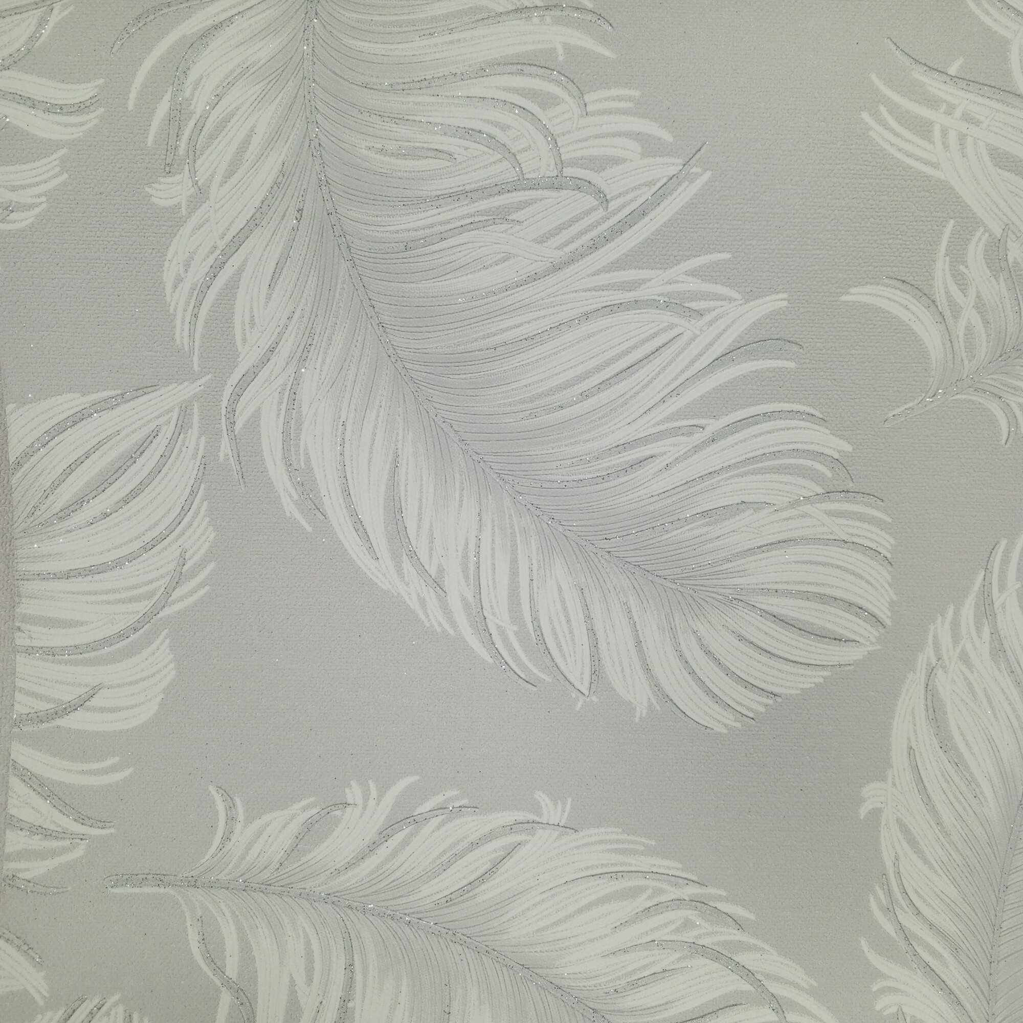 Обои виниловые БелВинил "Перья", вспененные, 0,53 м х 10 м, светло-бежевые