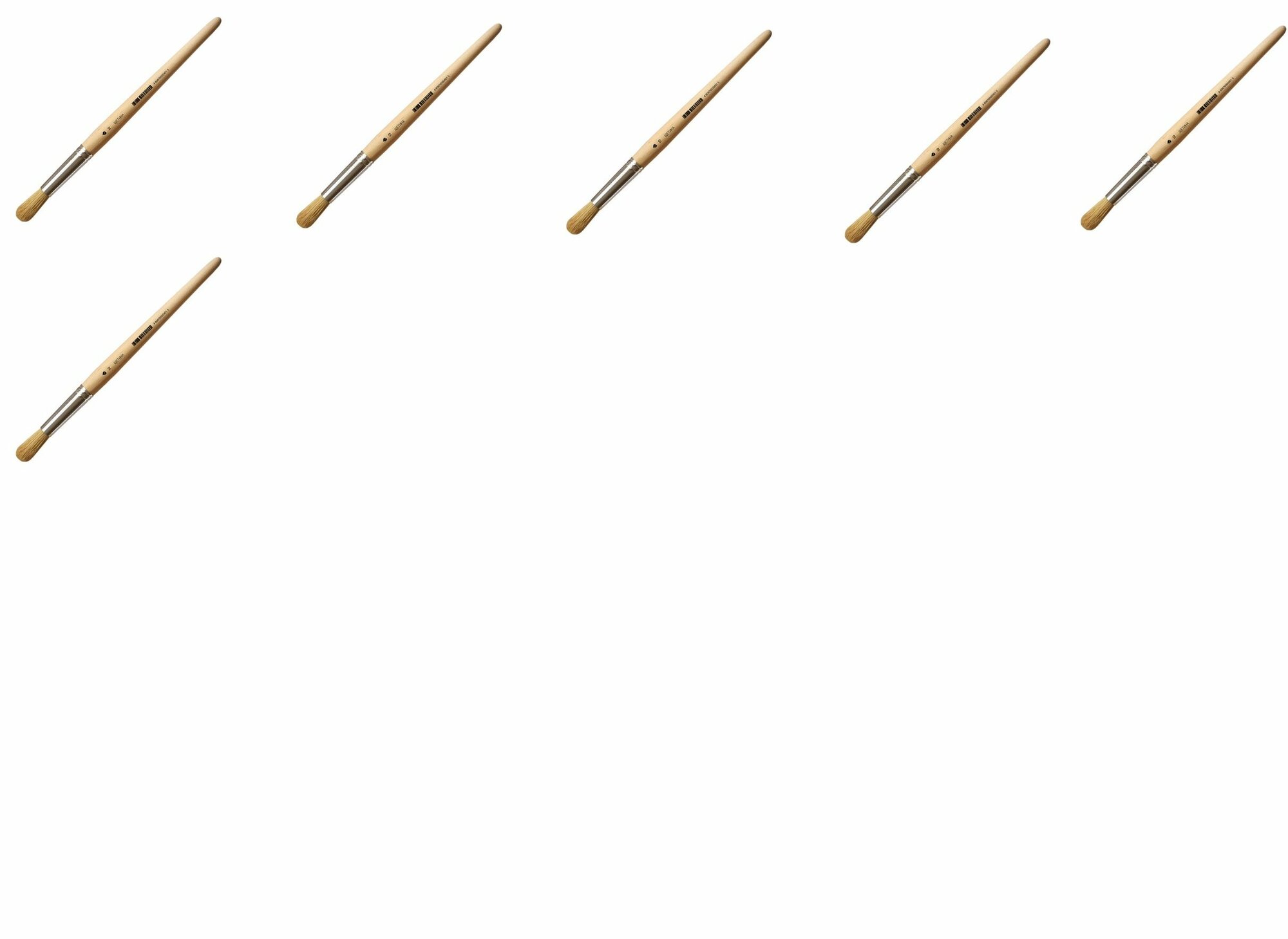 АртАвангард Кисть художественная, щетина, круглая, № 10,6 штук