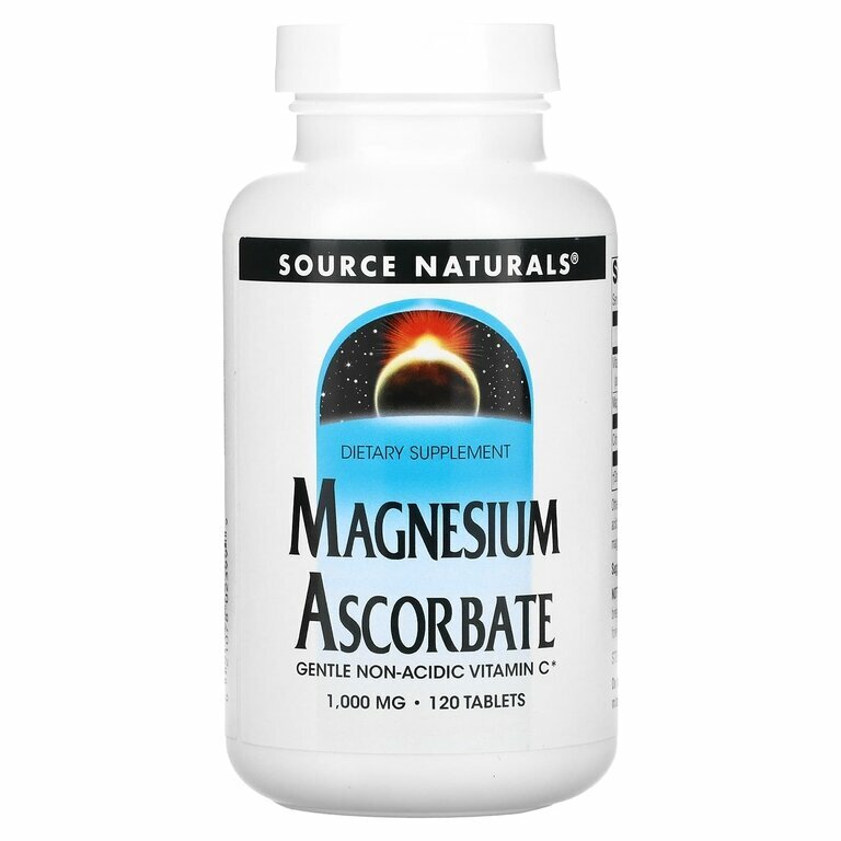 Таблетки Source Naturals Magnesium Ascorbate, 290 г, 1000 мг, 120 шт.