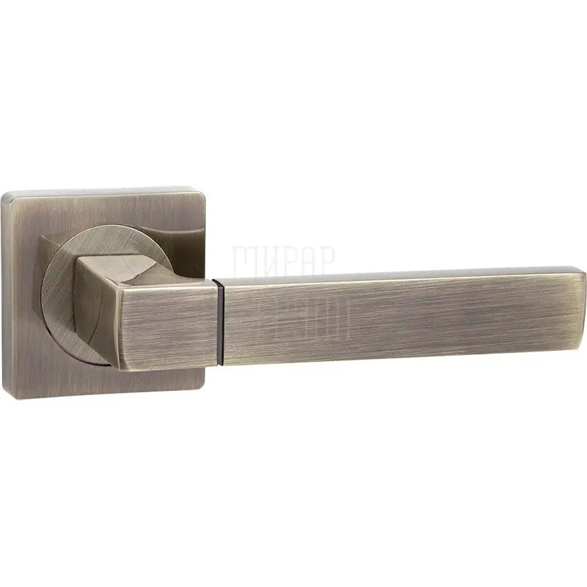 Дверная ручка Ajax (Аякс) на квадратной розетке "FUSION" JK бронза