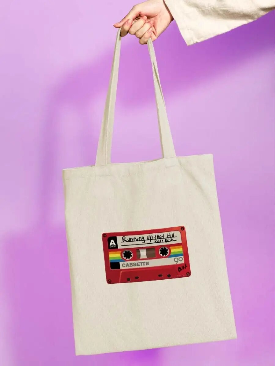 Сумка шоппер  женская с принтом холщовая hellfire club