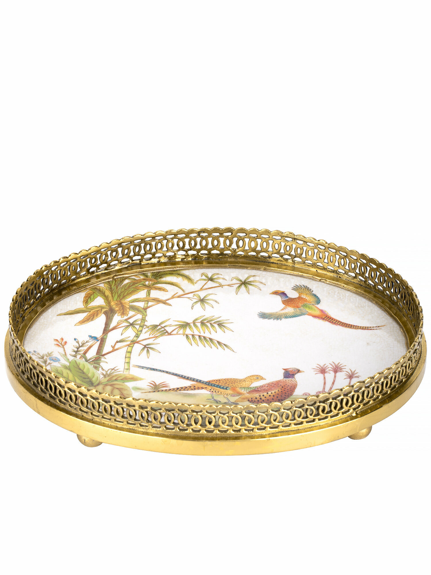 31G2576/C385C/HX0948 Блюдо 25х19х5см, Фарфор, бронза, Glasar