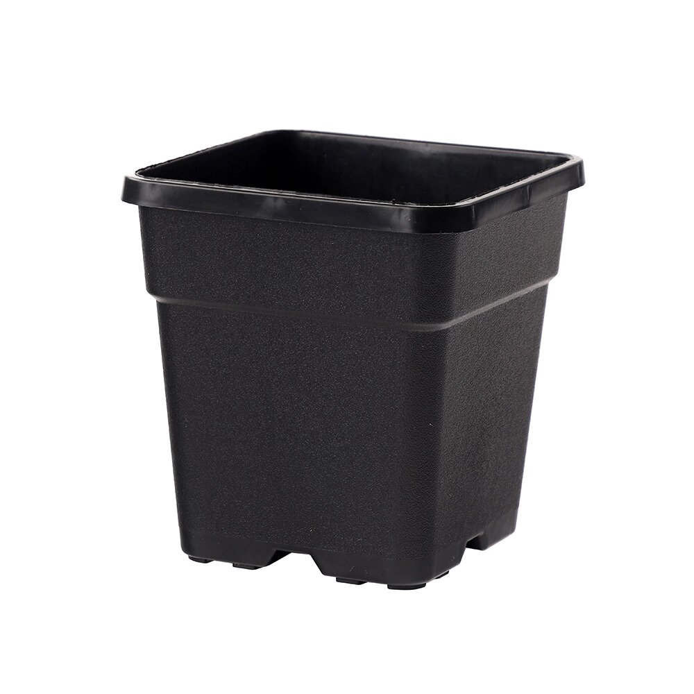 Горшок пластиковый технологический, черный, 14х14х15 см, 2,3 л