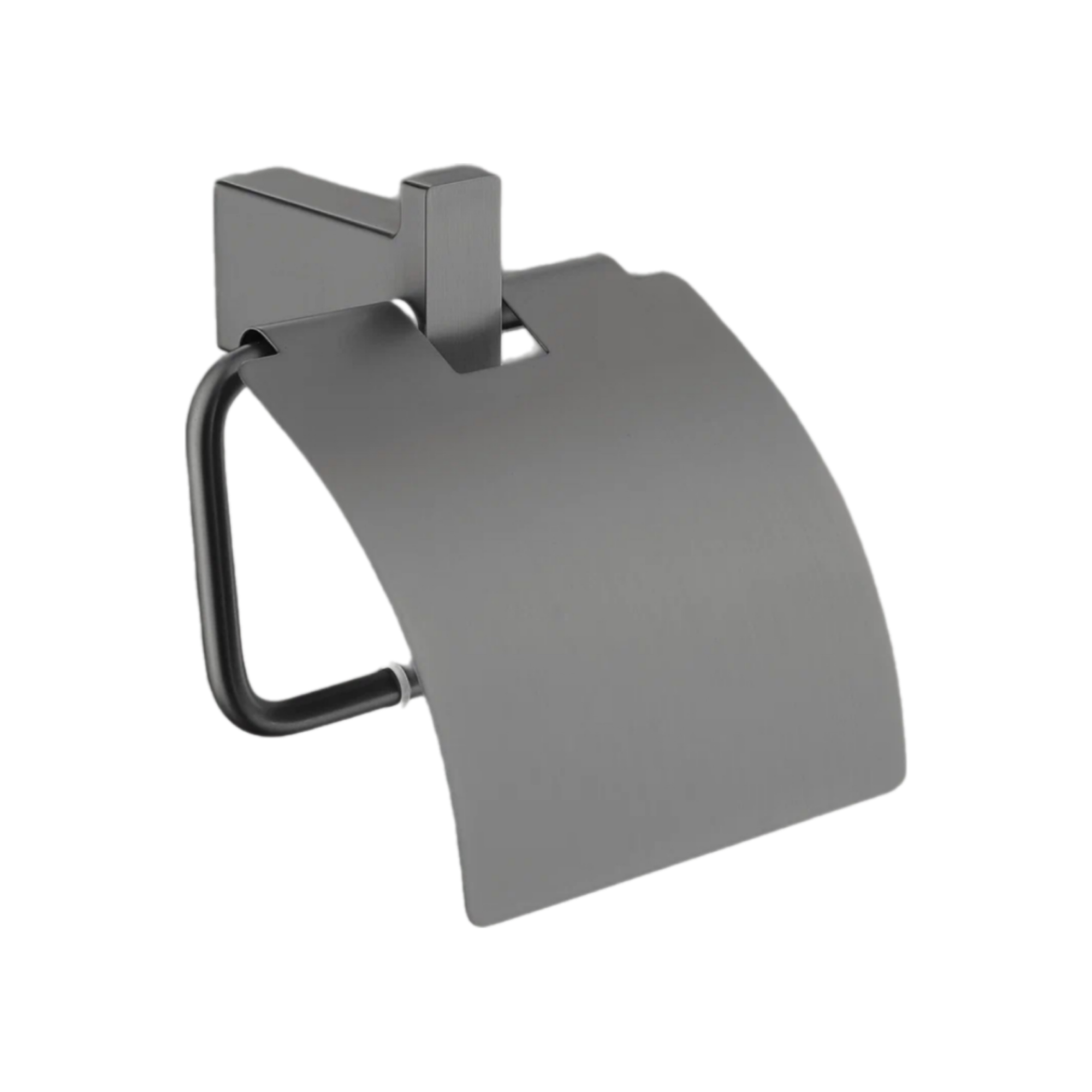 Настенный бумагодержатель с крышкой KERN 9510 вороненая сталь