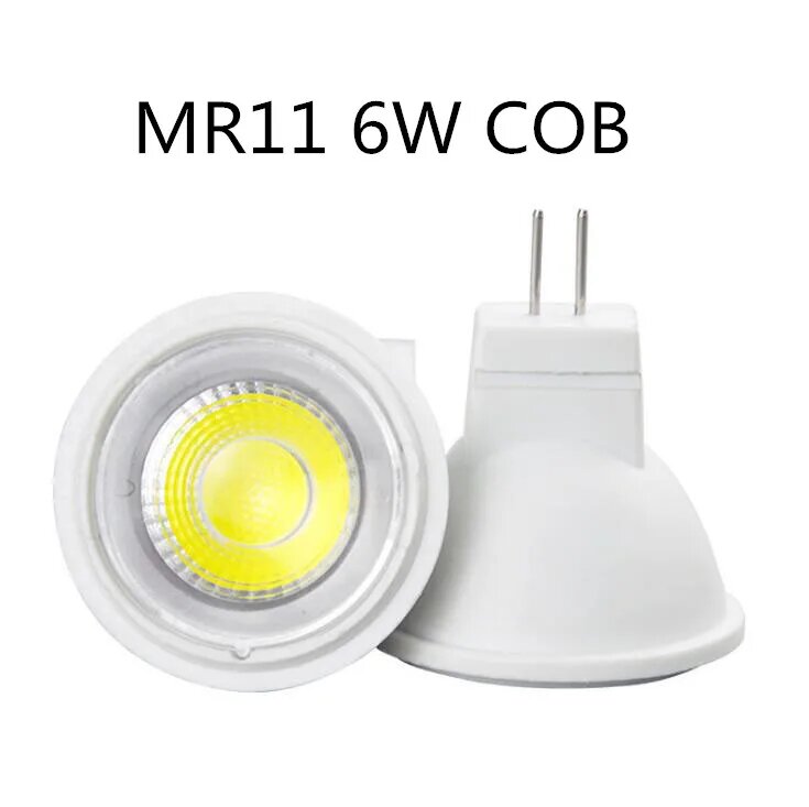 QIUBOSS Светодиодная лампа MR11 COB 5/6Вт AC/DC 12В MR11 COB 6W 12V, Нет, Warm White
