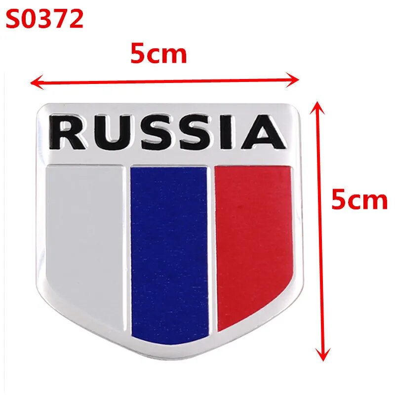 3D алюминиевый значок с флагом России, эмблема 3 м, наклейка, автомобильные аксессуары, наклейка на мотоцикл, велосипед для VW Audi Honda Skoda Ford S0372