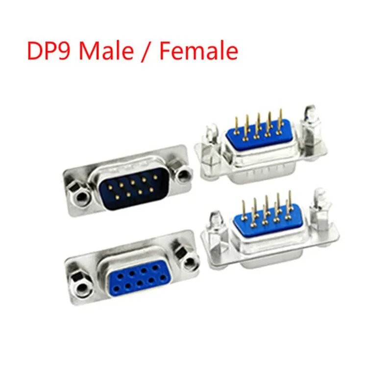 10 шт. синие разъемы DB9 D-sub RS232 10PCS Male