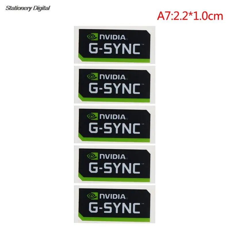 Наклейки NVIDIA G-SYNC, 5 шт, 7.2*1.0 см, зеленые