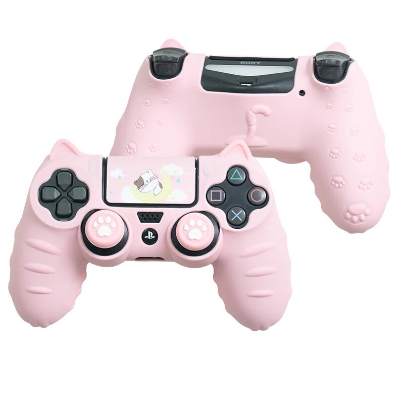 Силиконовый чехол для контроллера PS4 Pink KomoKe Cat Claw