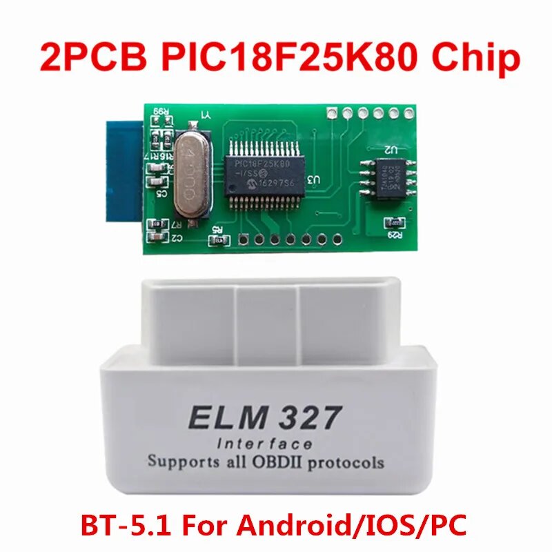 Топ Bluetooth 5.1 ELM327 V1.5 Сканер кода OBD2 ELM327 2.1 OBDII Автомобильный диагностический инструмент ELM 327 Считыватель кодов для IOS/Android/ПК Bluetooth 5.1