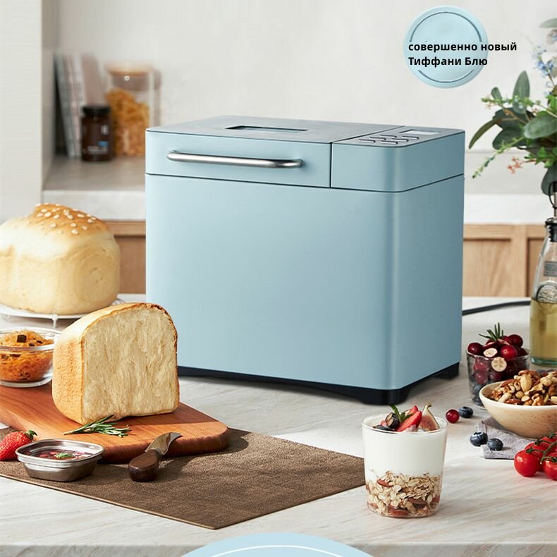 Хлебопечь/нержавеющая сталь синий/золотой/19автоматических программ, вес выпечки 500/750/1000 г, отложенный старт до 15 ч, 700 Вт -enj