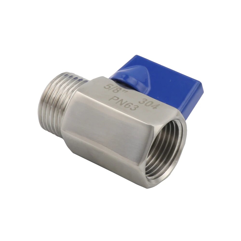 Шаровой мини-клапан из нержавеющей стали PN63 304 G5/8 'резьба «Мама-папа» для домашнего пивоварения