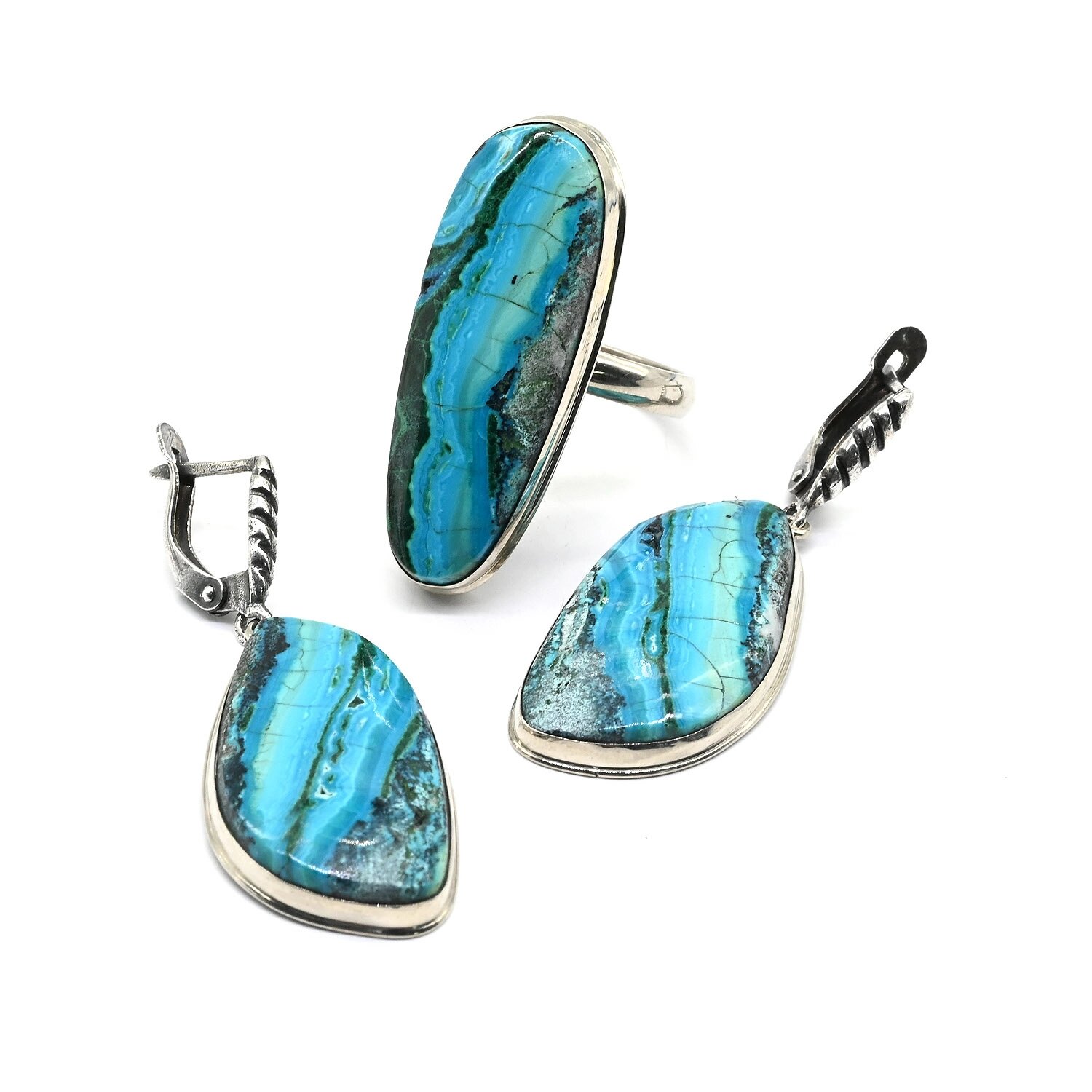 Комплект бижутерии, хризоколла