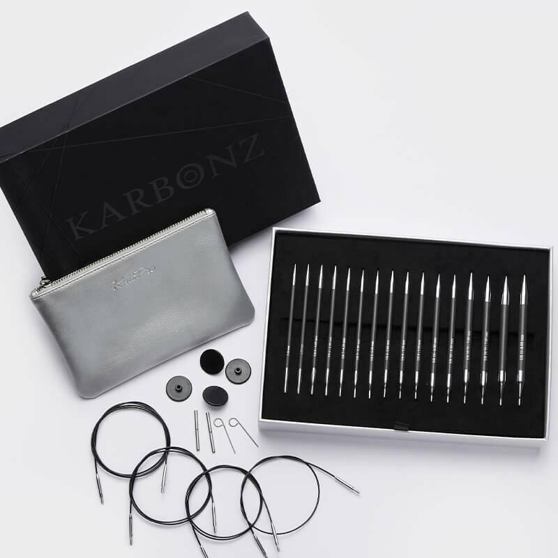 Подарочный набор "Box of Joy" съемных спиц "Karbonz", длина 13см, 8 размеров, KnitPro, 41630