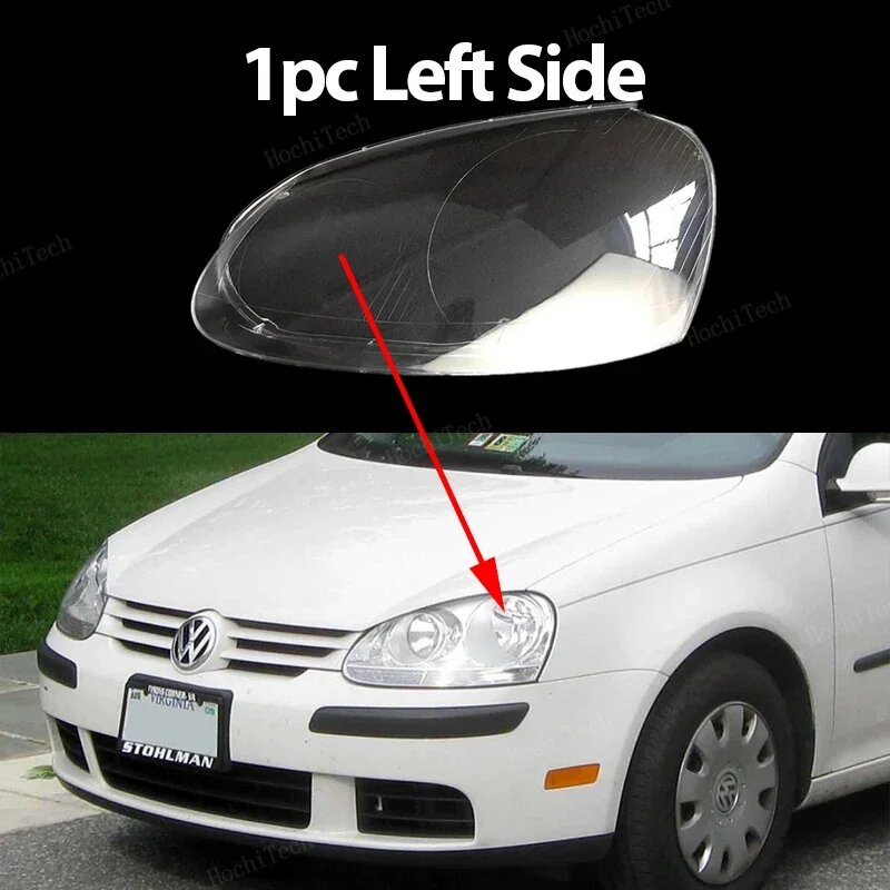 Прозрачный корпус передние фары крышка объектива Крышка стеклянный корпус абажур для VW Golf 5 MK 5 Jetta A5 GT GTI R32 2005-09 1pc Left Side