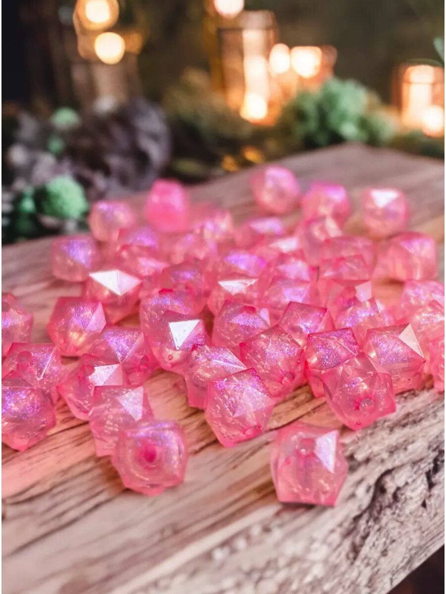 Бусины Kris_ti_Flowers, квадратные, перламутровые, розовые, 10мм, 500г