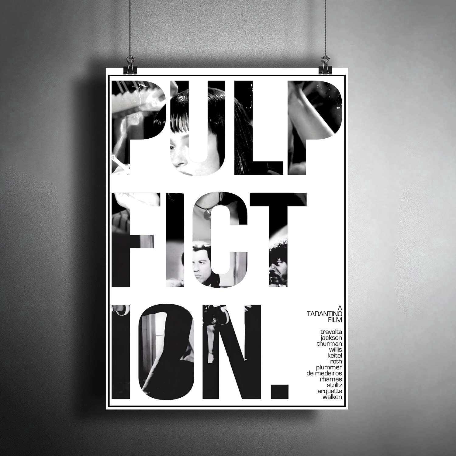 Постер плакат Фильм Квентина Тарантино Криминальное чтиво / размер A3 (30 x 42 см)