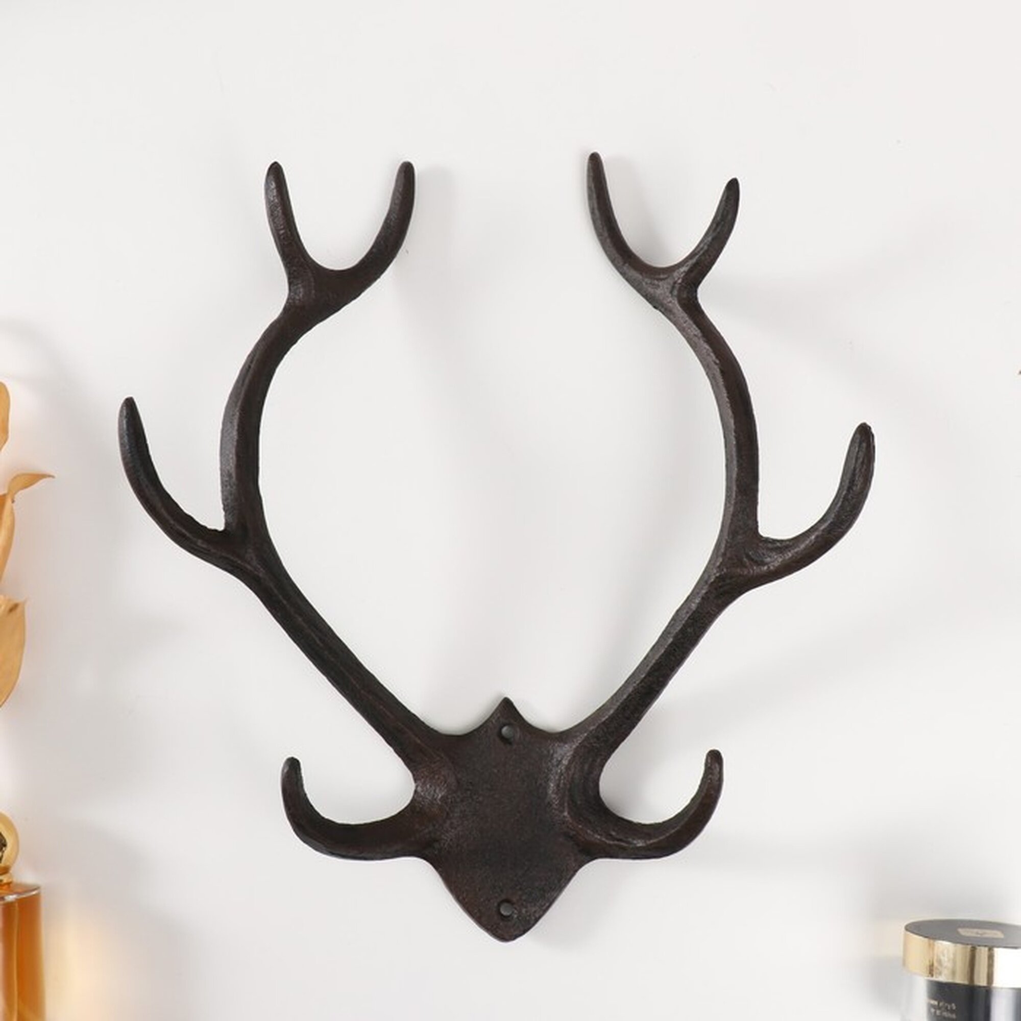 Настенные крючки декоративные «Рога оленя», чугун, 32×27.7×9.2 см