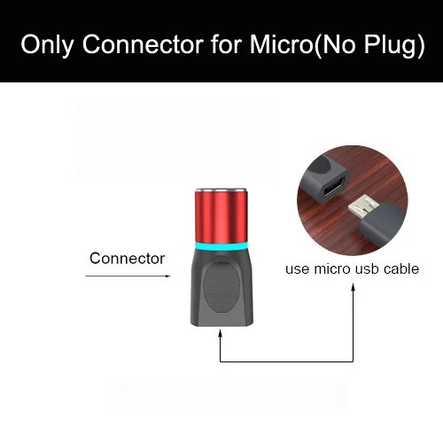 Магнитный адаптер Micro USB, красный, 12G Red Connect