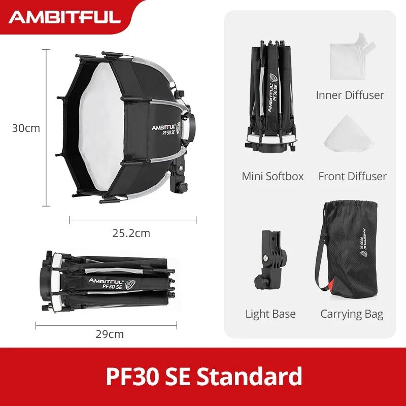 Компактный Софтбокс AMBITFUL PF30/PF40 30 См/40 См Для Внешней Вспышки V1 V860III TT685II V850III V850II V860II TR-988 TR-950.