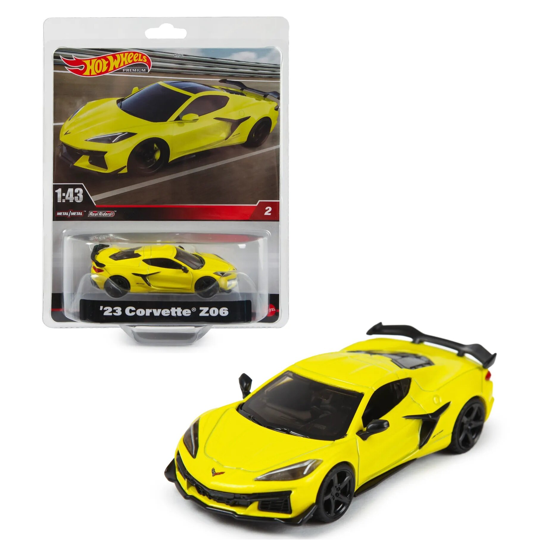 Машинка Hot Wheels Mattel Premium HMD48 Corvette Z06, масштаб 1:43, 5-7 лет