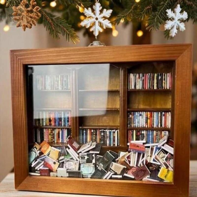 Украшение настольное интерьерное / Мини Библиотека С Книгами Шкаф
