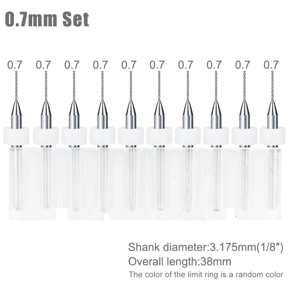 Набор Из 10 Сверл CMCP Из Карбида Вольфрама 3,175 Мм Для Печатных Плат, 10pcs 0.7mm