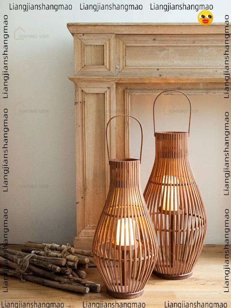Светильник напольный xiaoyatou, бамбуковый, 70 см x 18 см x 30 см