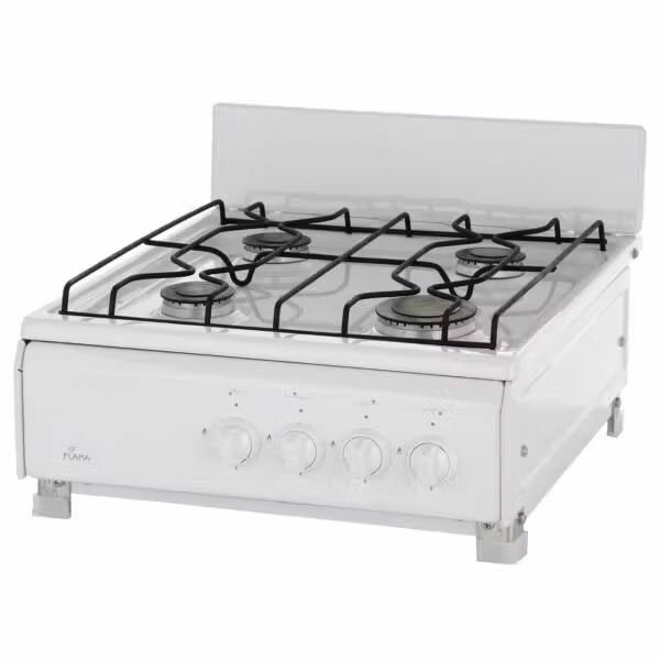 Газовая плита Flama ПГ4 1469 ANGМОД.1402W, эмалированная, 4 конфорки, белая