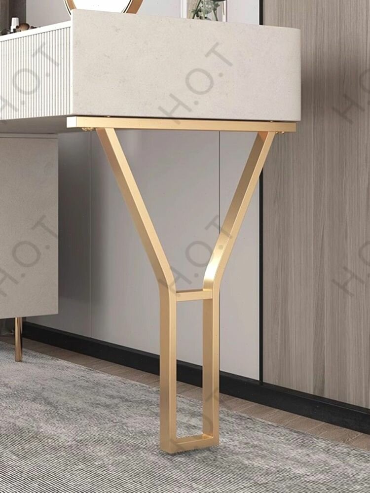 QIKIOB Подстолье для стола, ножки столешницы, металл золото в комплекте - 1шт