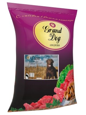 Корм сухой для собак Гранд Дог Grand Dog Lion Premium с Говядиной для средних и крупных пород 15кг