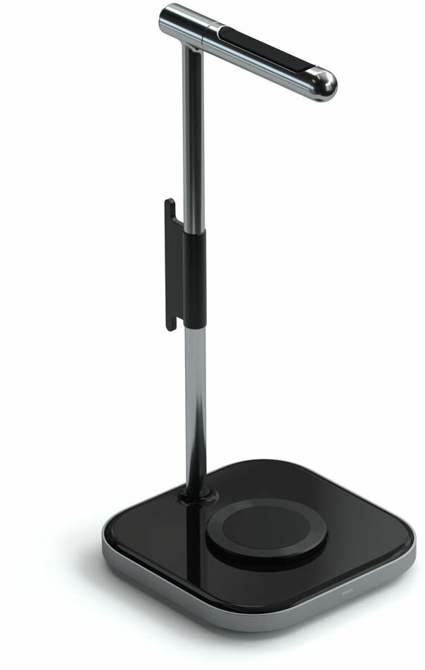 Подставка для наушников Satechi 2-in-1 headphone stand with wireless charger ST-UCHSMCM серый космос