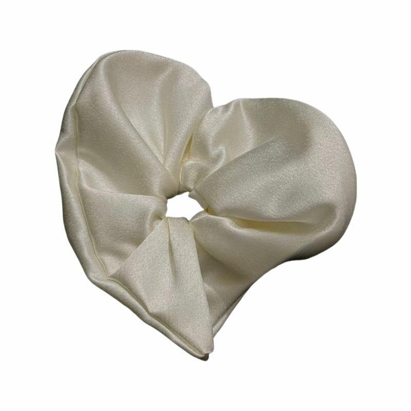 1 атласное кольцо для волос love hair с шариковой головкой-белое