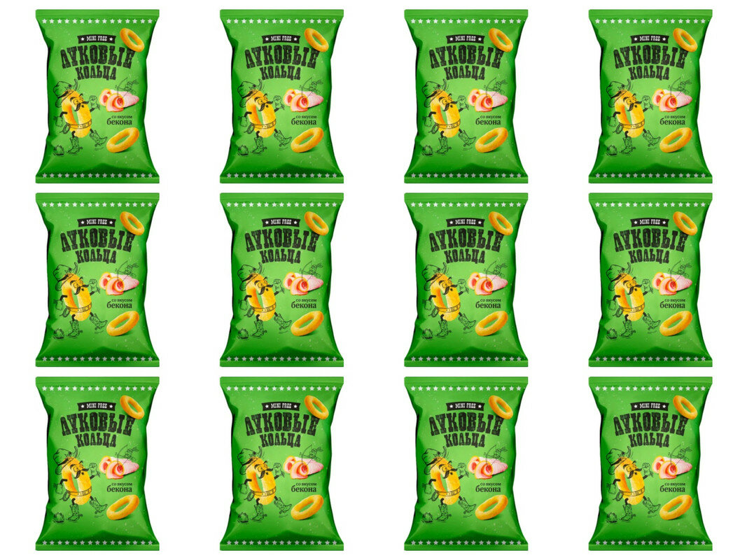 MiniFree Луковые кольца, Бекон, 45 г, 12 шт