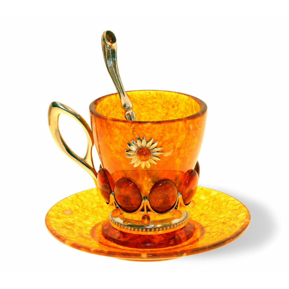 Набор для кофе "Солнышко" из янтаря