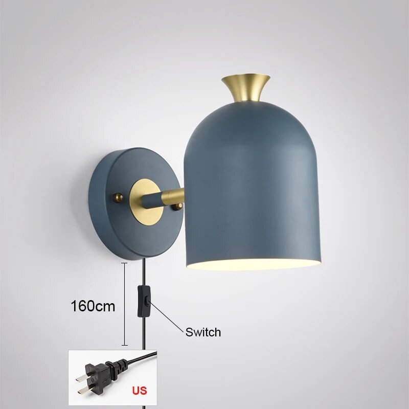 Настенный светильник KINLAMS Simplicity E27 LED розового цвета without bulb, US blue