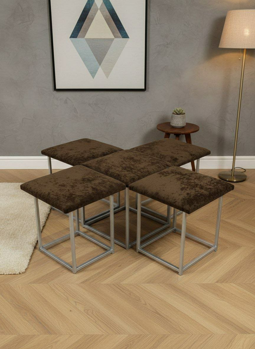 Пуф "Куб", мягкий, антивандальный, 5 в 1, велюр, цвет коричневый