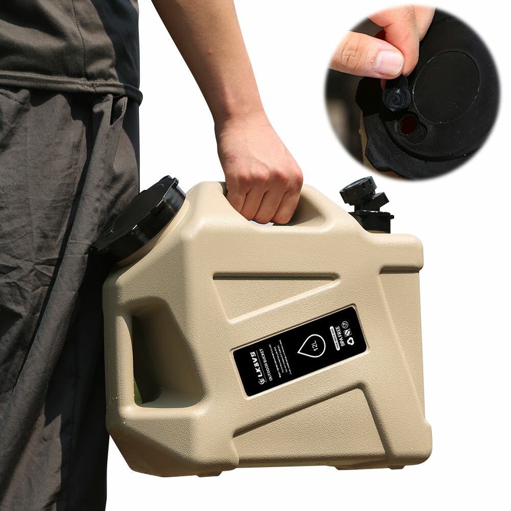 Бак для воды 12 л с краном, съемный кран, серый