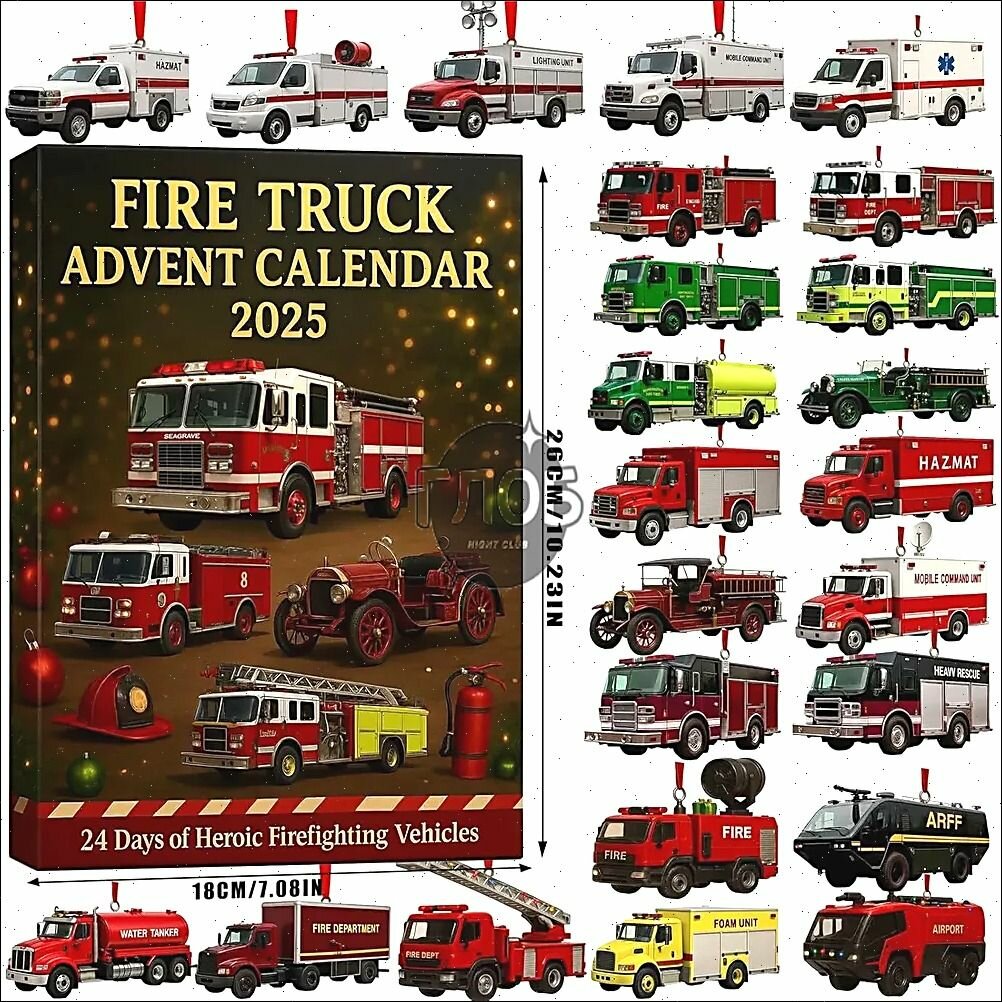 Креативный рождественский календарь пожарной машины